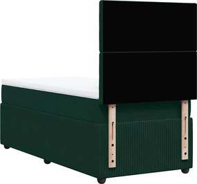 Box spring postel s matrací tmavě zelená 80 x 200 cm samet 3292205