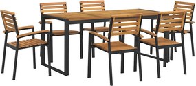 7dílný zahradní jídelní set masivní akáciové dřevo a kov 3155411
