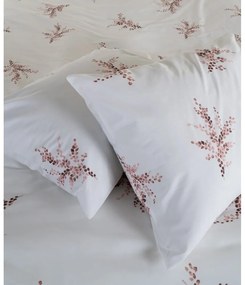 Bílé/růžové povlečení na dvoulůžko/prodloužené z bavlny Renforcé 240x220 cm Breeze Floral – Mila Home Luxury