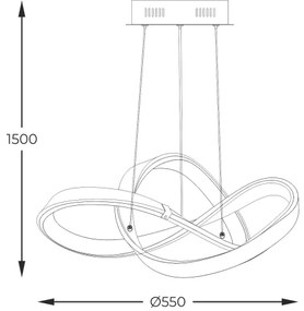 Zuma Line MD9717-1-3BCD - LED Lustr na lanku INDIGO LED/44W/230V černá