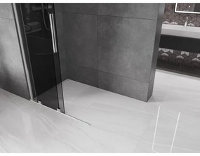 Mexen Velar, sprchová zástěna s posuvnými dveřmi Walk-in 75 x 200 cm, 8mm šedé sklo, chromová, 871-075-000-43-01