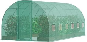 Walk-in tunelový skleník 5,9 × 2,95 × 2,26 m pozinkovaný rám PE kryt zelený