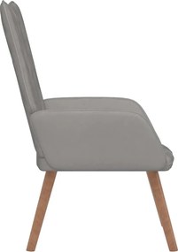 Relaxační křeslo světle šedé samet 327655