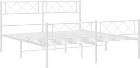 vidaXL Kovový rám postele s hlavovým a nožním čelem 120 x 200 cm [372342] Barva: Bílá