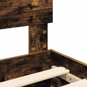 Rám postele s čelo Kouřový dub 120 x 200 cm Kompozitní dřevo 3413625