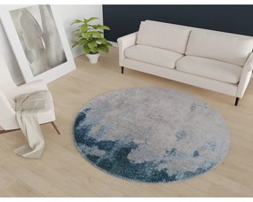 Modro-šedý pratelný kulatý koberec ø 100 cm – Vitaus