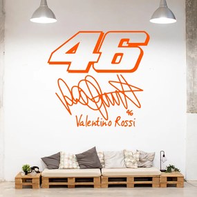 Živá Zeď Samolepka na zeď Valentino Rossi 46 Barva: černá