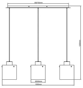 Brilliant - Lustr na lanku BETH 3xE27/60W/230V černá/kouřová