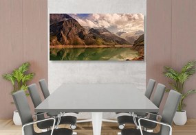 Obraz jezero v horách - 120x60 cm