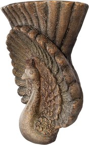 Hnědý antik květináč páv Peacock Baroque - 36*12*39 cm
