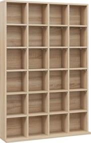 HOMCOM úložný prostor na CD a DVD, multimediální regál s 24 oddíly, maximální kapacita 480 CD/312 DVD, dřevěný regál s nastavitelnými policemi, 89 x …