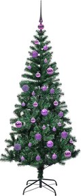 Umělý osvětlený vánoční stromeček Zelená 150 cm PVC a kov 3396755