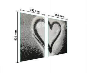 Skleněná Ochranná Deska Do Kuchyně 65x52 Srdce