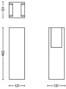 Philips - Venkovní lampa BRIDGE 1xE27/14W/230V IP44 40,2 cm