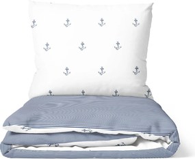 Perkálové bavlněné prodloužené povlečení Ocean mode - duo - GOTS Velikost: 140 x 220 + 70 x 90
