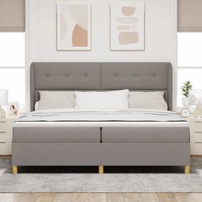 Postel s boxspringem s čelo Taupe 200 x 200 cm textil 3340778