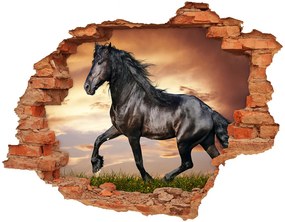 Wallmuralia Díra 3D fototapeta na stěnu Cválající kůň 90x70 cm