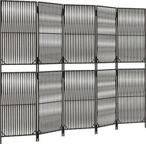 vidaXL Dělicí stěna 5 panelů polyratan [365380] Barva: Šedá
