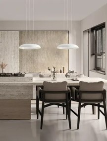 LED stmívatelný bílý moderní lustr Ormi