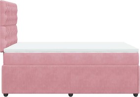 Box spring postel s matrací růžová 120 x 200 cm samet 3294621