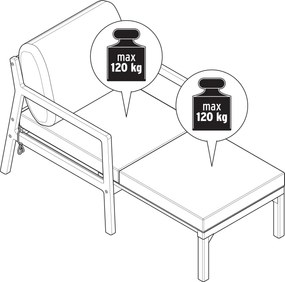 Tchibo - Rozkládací zahradní křeslo - barva: šedá