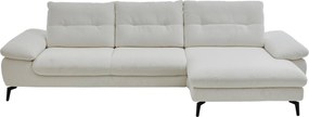 XXXLutz ROHOVÁ SEDAČKA, textil, bílá Valdera - Sedací soupravy - 000344007401