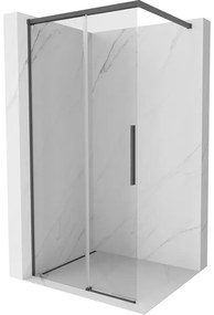 Mexen Rox sprchová zástěna Walk-in 90 x 200 cm, transparentní 8 mm, kartáčovaná gun gray - 8C2-090-003-66-00