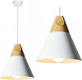 Toolight Scandi C, stropní svítidlo 1xE27 SCANDI C WHITE APP061-1CP, bílá-hnědá, OSW-00106