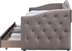 Čalouněná postel Aloha se zásuvkami 90x200 cm béžová
