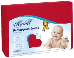 Bellatex Dětské jersey prostěradlo červená