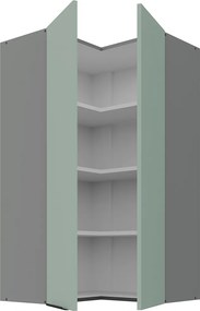ARIA sa | horní kuchyňská skříňka 60x60 GN-108 2F (90°) rohová s policemi | EXTRA VYSOKÁ | 60x60 cm | antracit/aquamarine