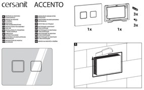 Cersanit Accento Circle, pneumatické splachovací tlačítko, černé sklo, S97-053