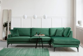 Hanah Home Rohová pohovka PAPIRA tmavě zelená pravý roh 560ARE1170