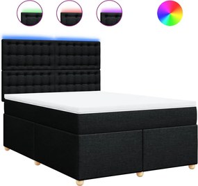 Box spring postel s matrací černá 140x200 cm textil 3293619