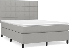 Box spring postel s matrací světle šedá 140 x 200 cm textil 3141777
