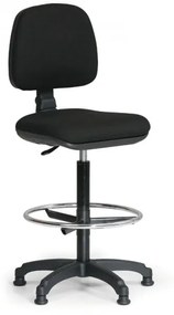 Zvýšená pracovní židle Milano s opěrkou nohou / černá