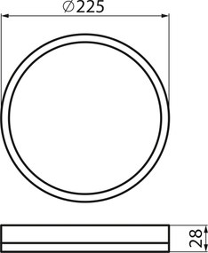 KANLUX KANLUX, AZPO stropní LED svítilna, průměr 225mm, 11,8W, 3000/4000/6000K, IP54, bílá, 31512