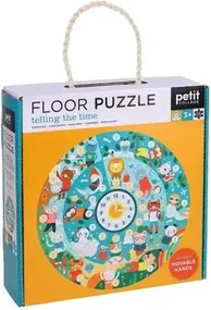 Petit Collage Podlahové puzzle Ilustrované učební hodiny / od 3 let
