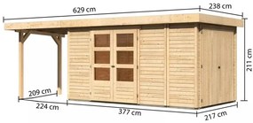 Dřevěný zahradní domek RETOLA 5 Lanitplast 601 cm