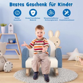 Costway Dětské houpací křeslo plyšové křeslo s houpacími nohami