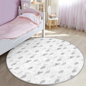 Dětský koberec ve světle šedo-bílé barvě ø 100 cm Comfort – Mila Home