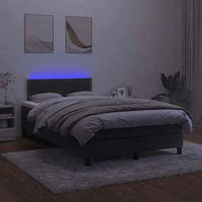 Box spring postel s matrací a LED černá 120 x 190 cm samet 3270149