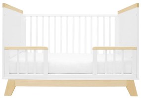 NEW BABY Dětská postýlka se zábranou New Baby Marcus 120 x 60 cm bílá/přírodní