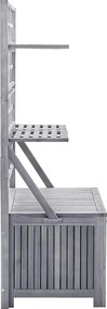 Úložný box s treláží šedý 99x55x160 cm masivní akáciové dřevo 311882