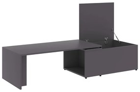 Konferenční stolek šedý 150 x 50 x 35 cm dřevotříska - Default Title