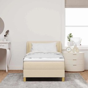 Postel s boxspringem s čelo Krémová 80 x 200 cm textil 3340183