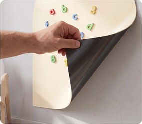 Samolepící magnetická fólie na zeď ve tvaru oblouku 100 × 80 cm - béžová