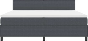 Postel s boxspringem s čelo Tmavě šedá a bílá 200 x 200 cm 3337528
