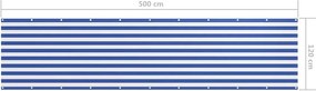 Balkónová zástěna bílá a modrá 120 x 500 cm oxfordská látka 134922
