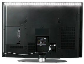 SOLIGHT LED pásek pro TV 100cm, USB napájení, IP65, 6500K denní modrá